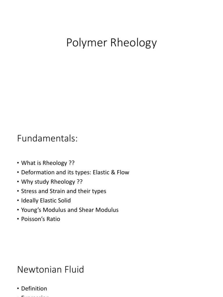 Rheology of Polymers | PDF | Viscoelasticity | Rheology