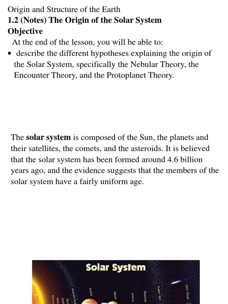 Theories of Solar System Origin | PDF | Formation And Evolution Of The ...