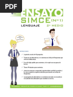 Ensayo SIMCE Lenguaje 2 Medio CON RESPUESTAS | PDF