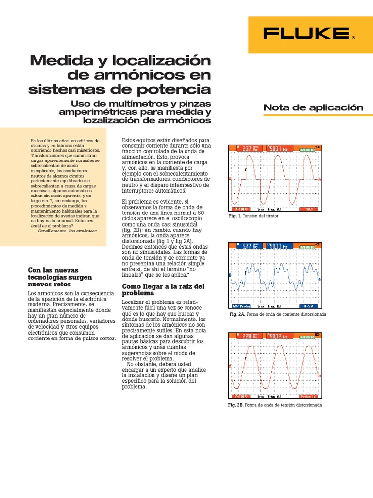 Armonicos Deteccion Fluke PDF | PDF | Armónico | Corriente eléctrica