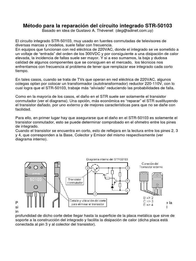 Aqui Se Demuestra Como Recuperar Este STR | PDF | Transistor | Circuito ...