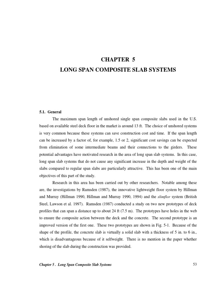 Long Span Composite Slab Systems: 5.1. General | PDF | Building ...