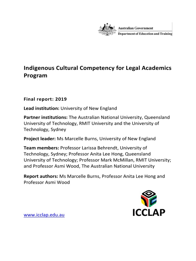 Indigenous Cultural Competency For Legal Academics Program: WWW ...