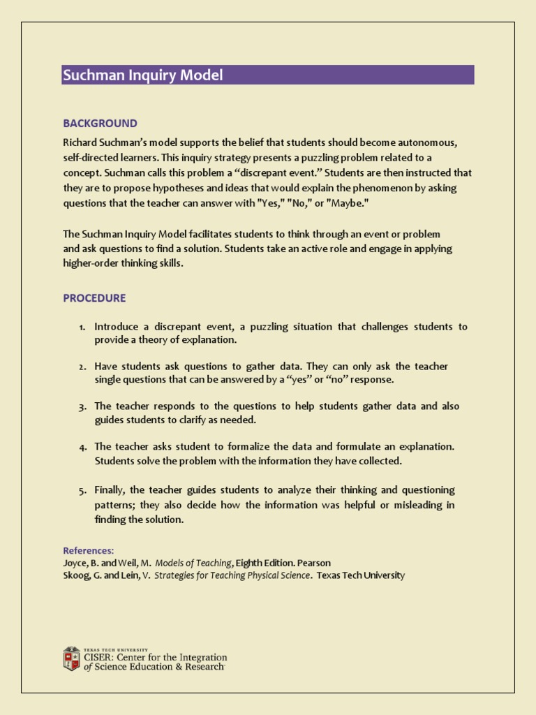 Suchman Inquiry Model: Background | PDF | Career & Growth