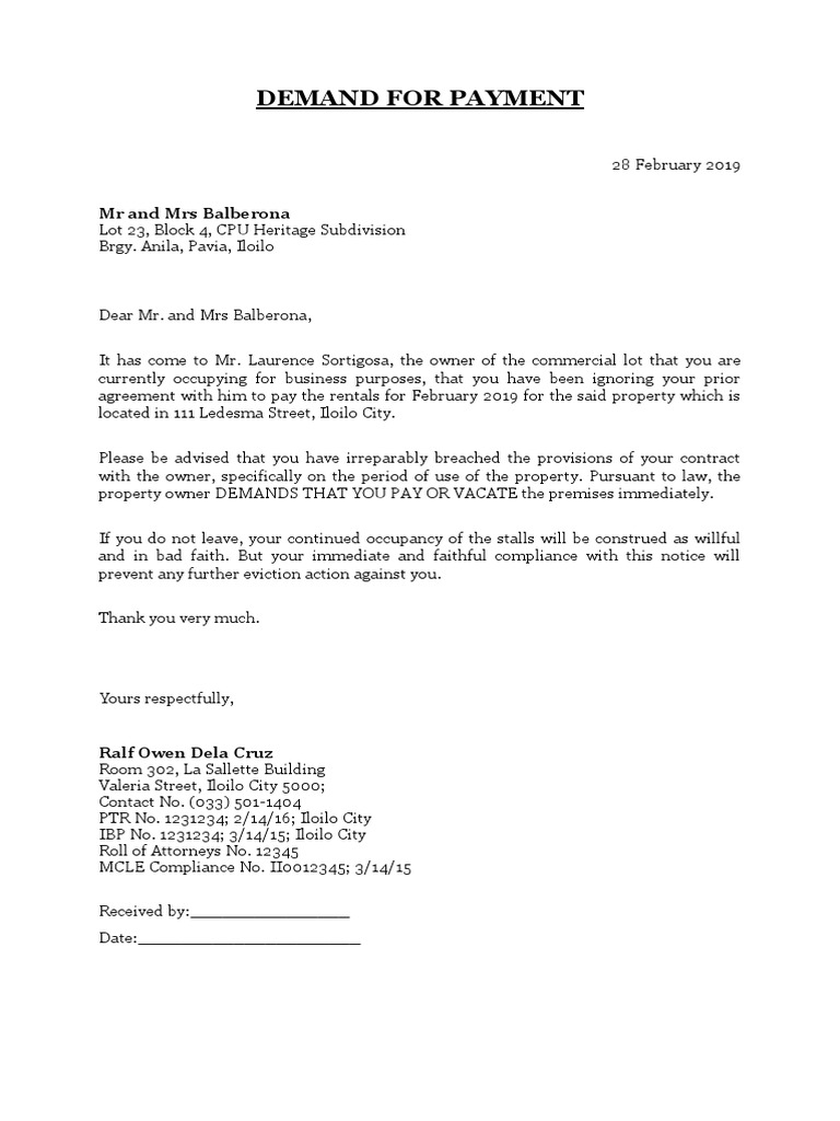 Demand Letter Annex C Feb | PDF