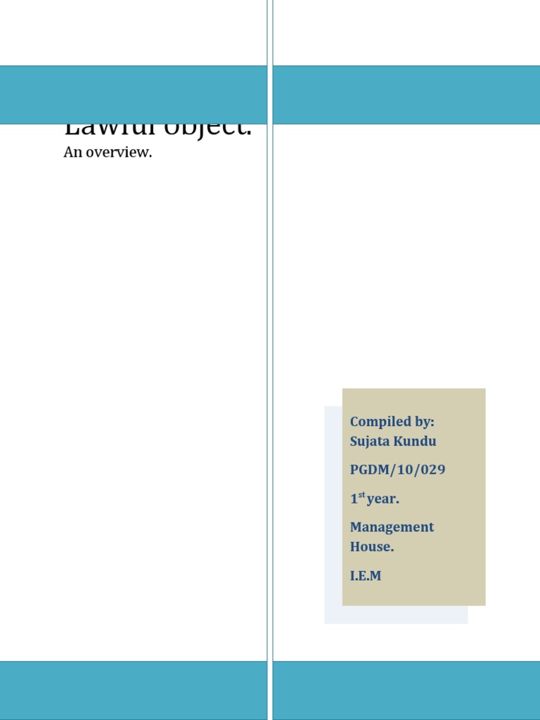 Lawful Object.: An Overview | Download Free PDF | License | Doctrine