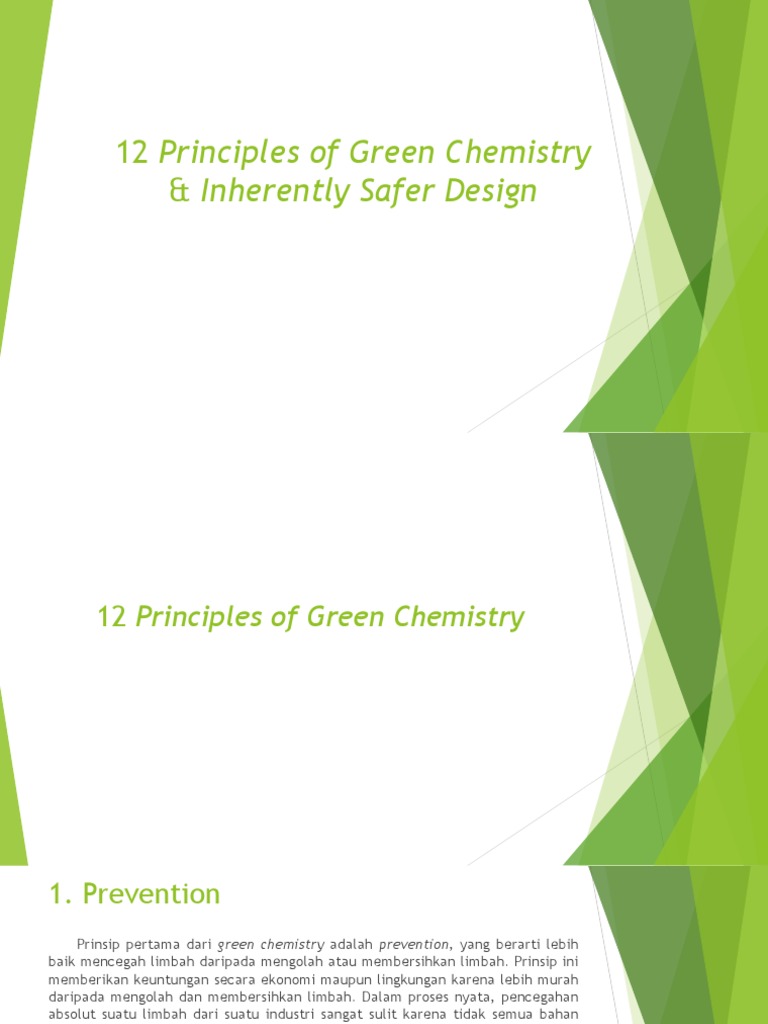 12 Principles of Green Chemistry | PDF | Kesehatan Holistik