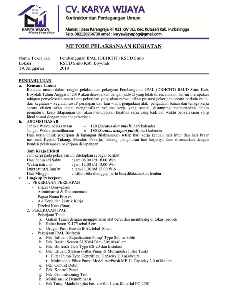 Metode Pelaksanaan IPAL | PDF