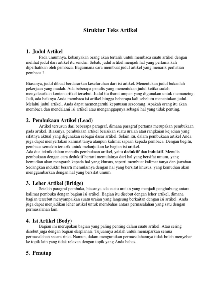 Struktur Artikel | PDF