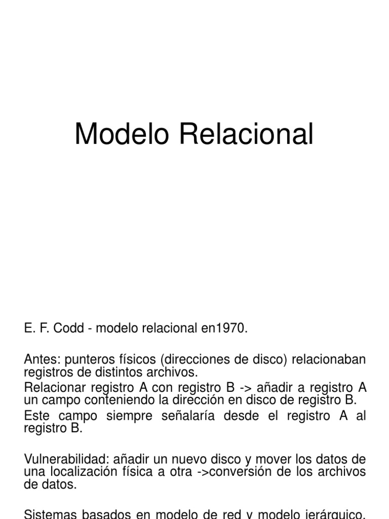 Unidad 2 Parte 6 Modelo Relacional I | PDF | Modelo relacional | Bases ...