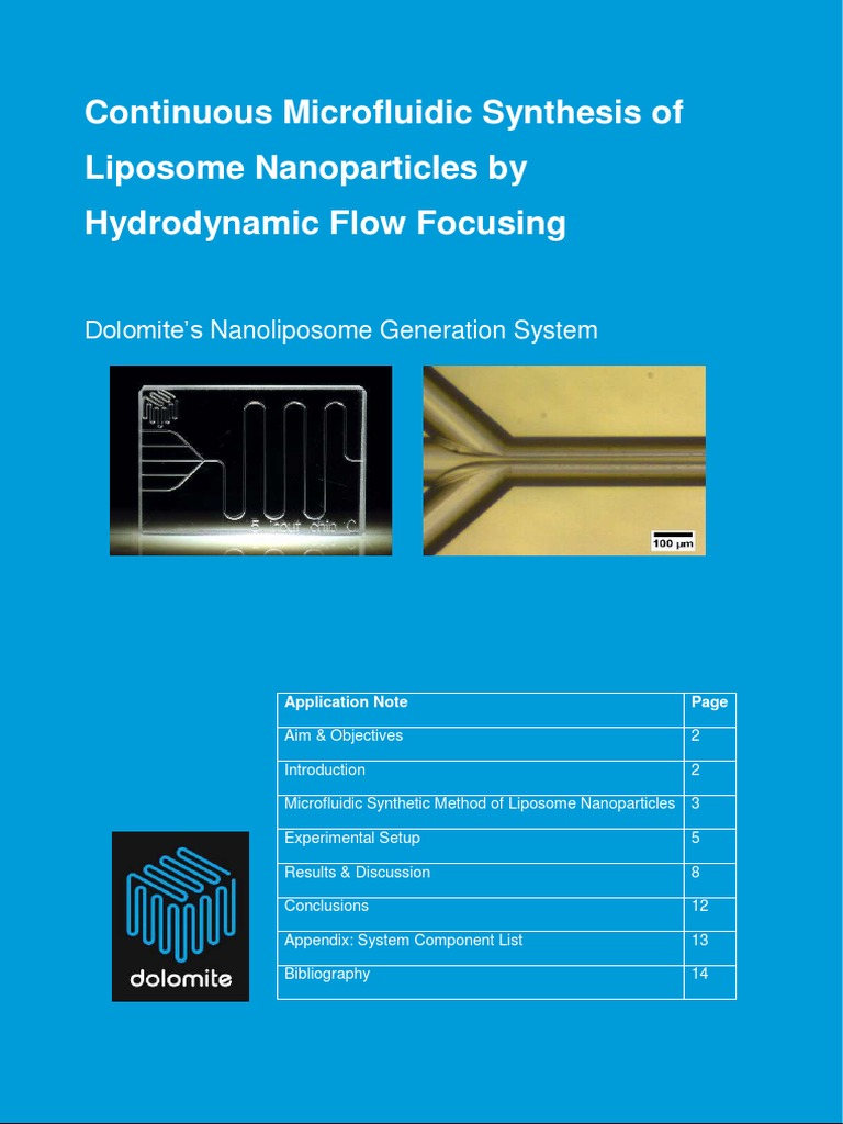 Continuous Microfluidic Synthesis of Liposome Nanoparticles by ...