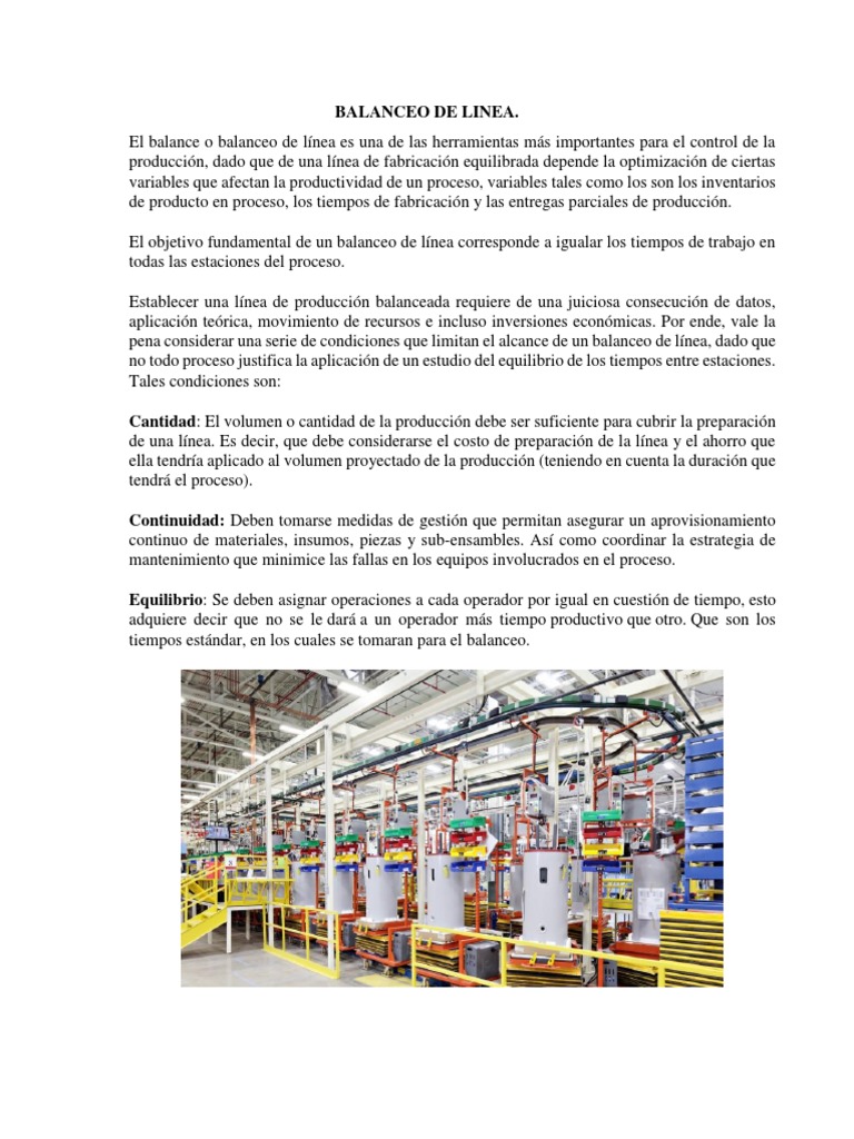 Balanceo de Linea | PDF | Aluminio | Producción y fabricación