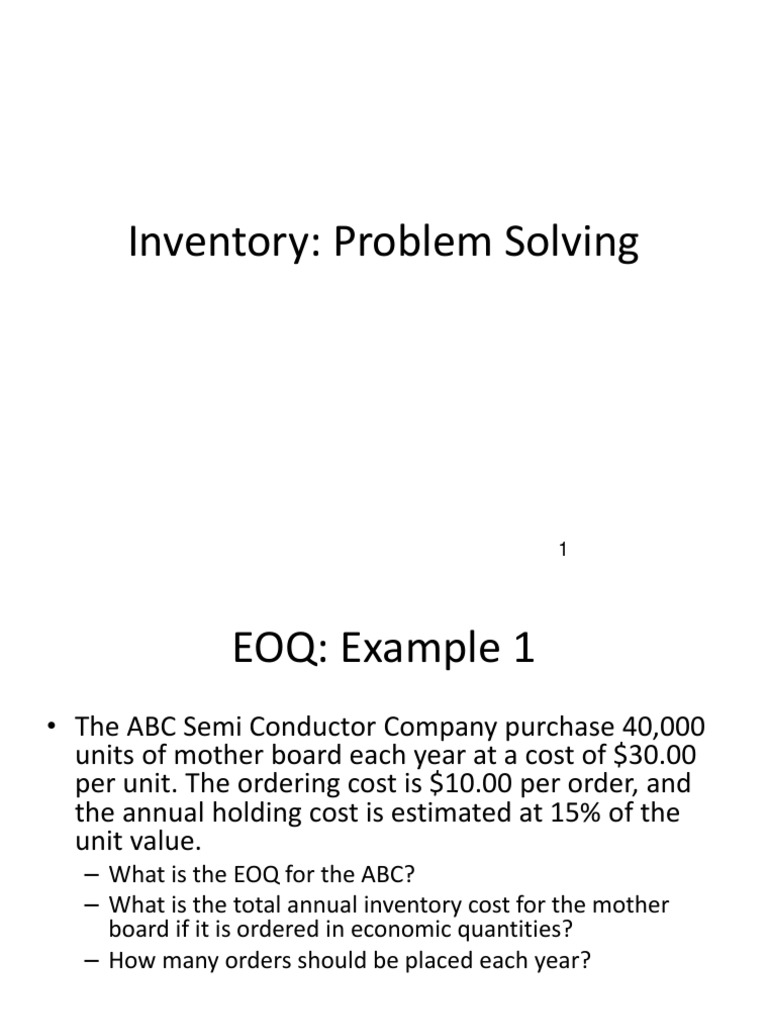 Inventory Examples | PDF | Inventory | Cost