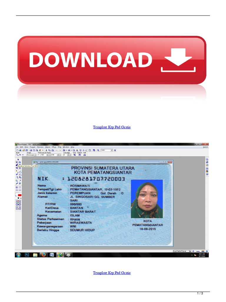 Template KTP PSD Gratis PDF | PDF