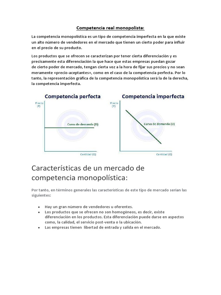Competencia Real Monopolista | PDF | Monopolio | Mercado (economía)