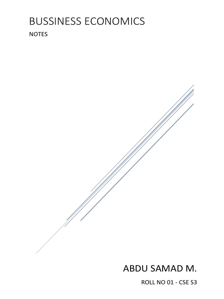 Business Economics Notes For KTU Students | PDF | Production Function ...