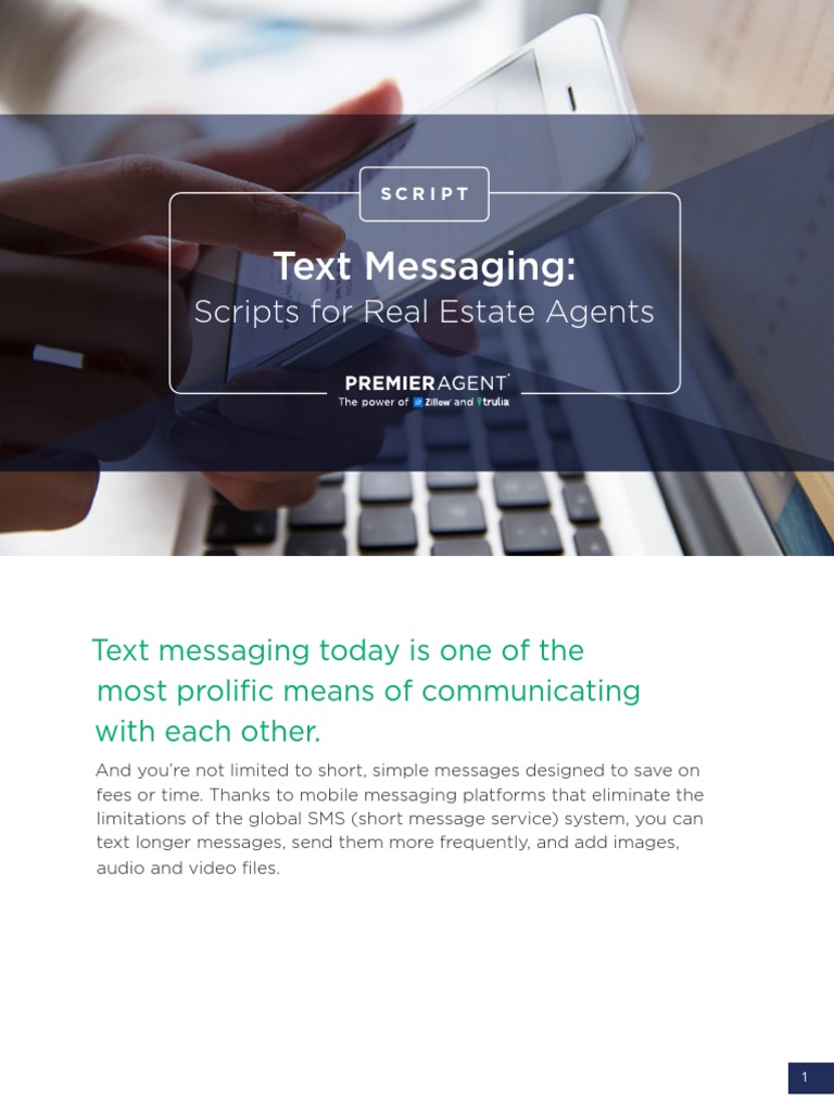2017 Text Messaging Scripts For Real Estate Agents | PDF | Text ...