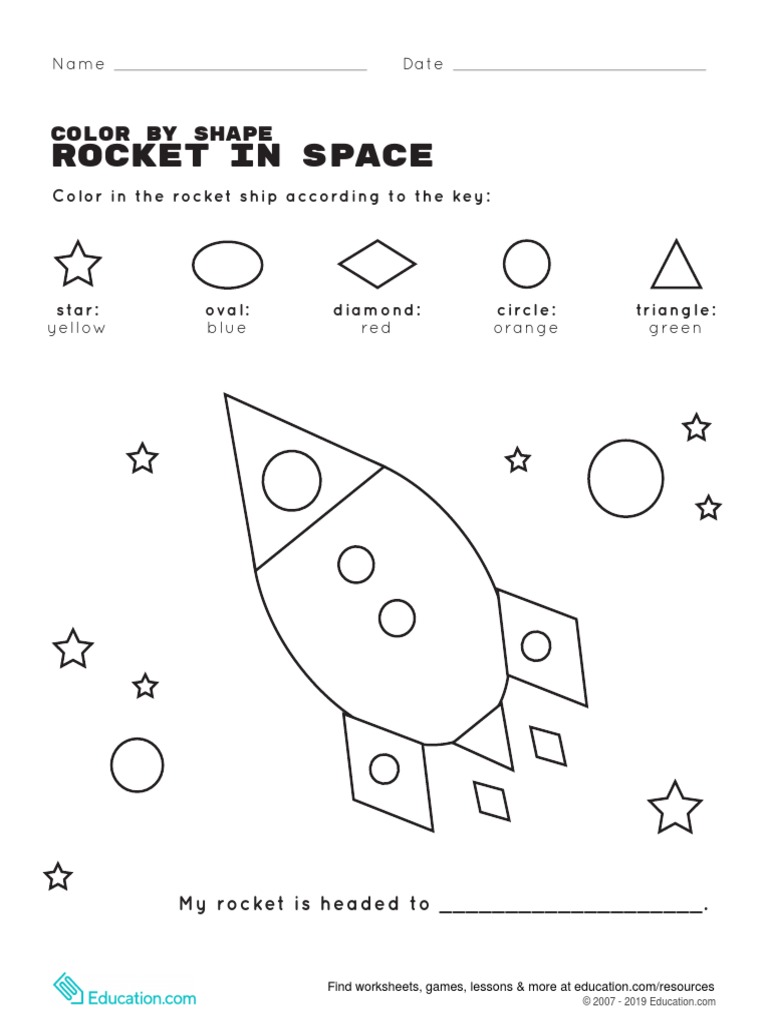 Color Shape Rocket Space | PDF | Language Arts & Discipline | Foreign ...