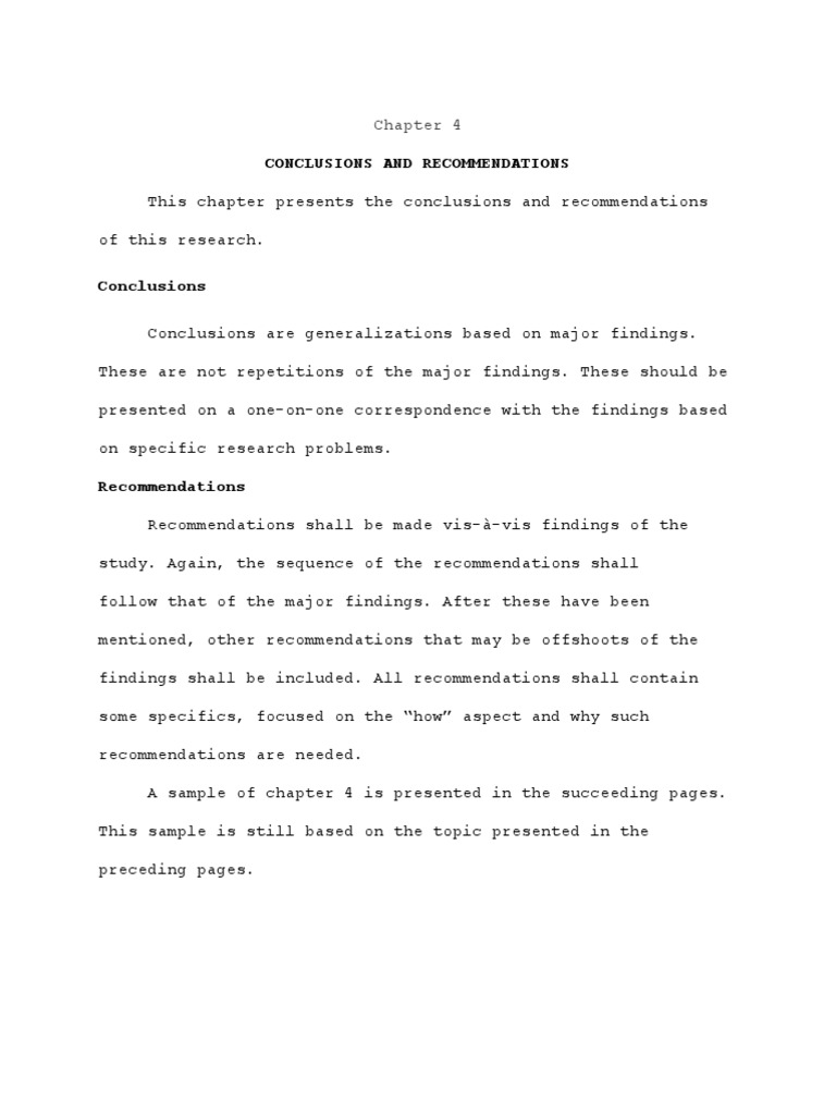 Chapter 4 - Conclusions and Recommendations | PDF | Behavior Modification | Psychological Concepts