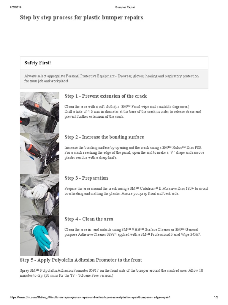 How To Repair A Plastic Bumper | PDF | Abrasive | Metalworking