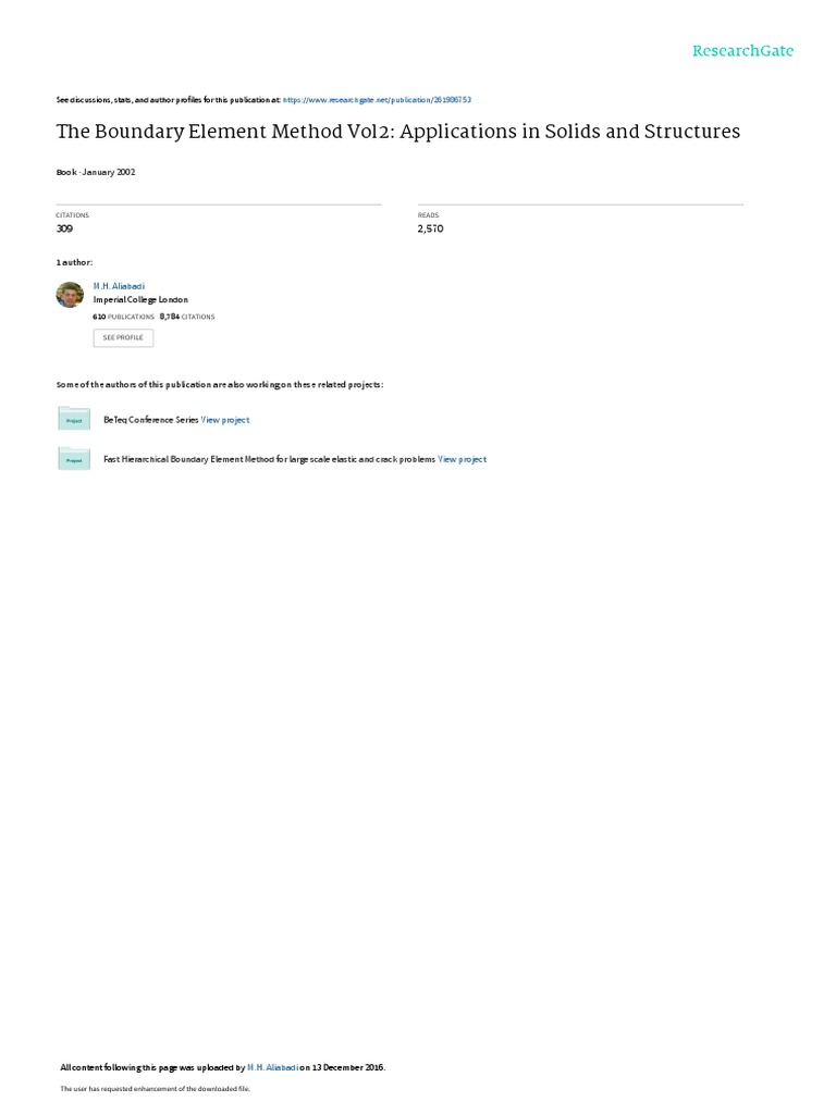 Boundary Element Method in Solids | PDF | Boundary Element Method | Finite Element Method