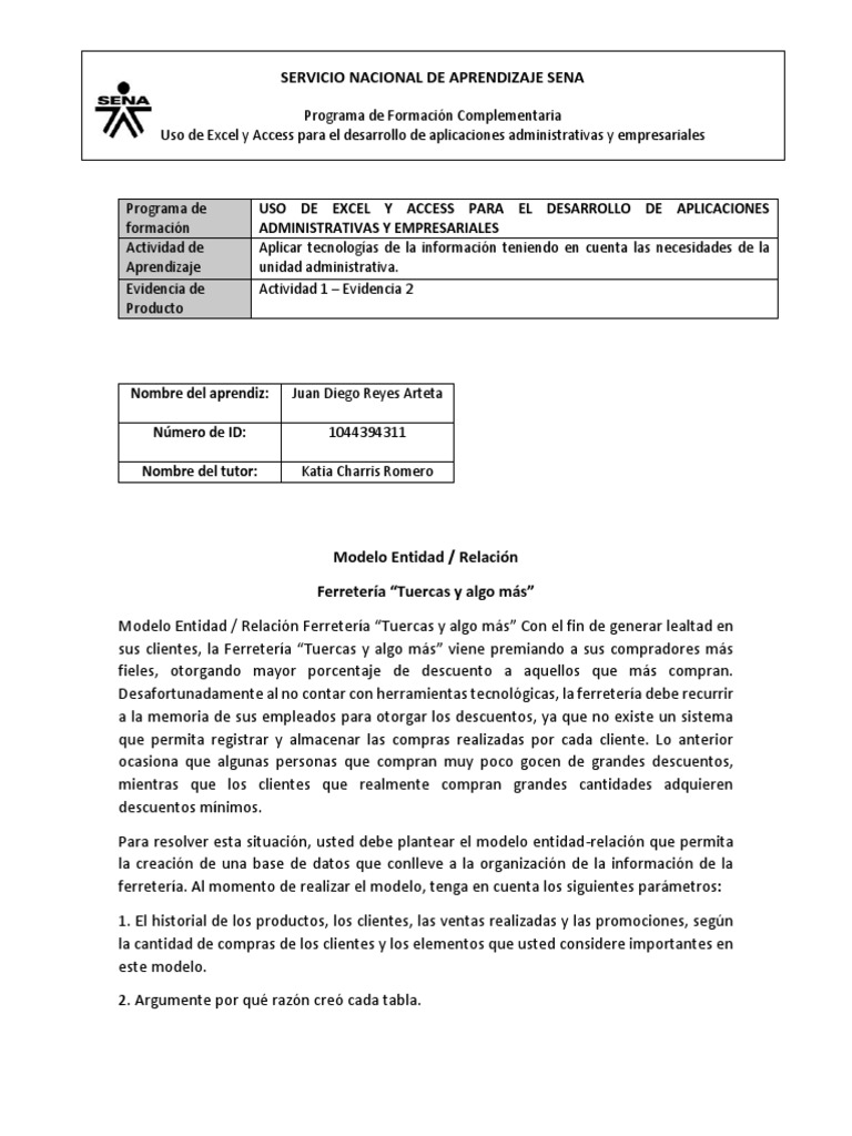 Actividad 1 - Evidencia 2 | PDF | Factura | Microsoft Excel