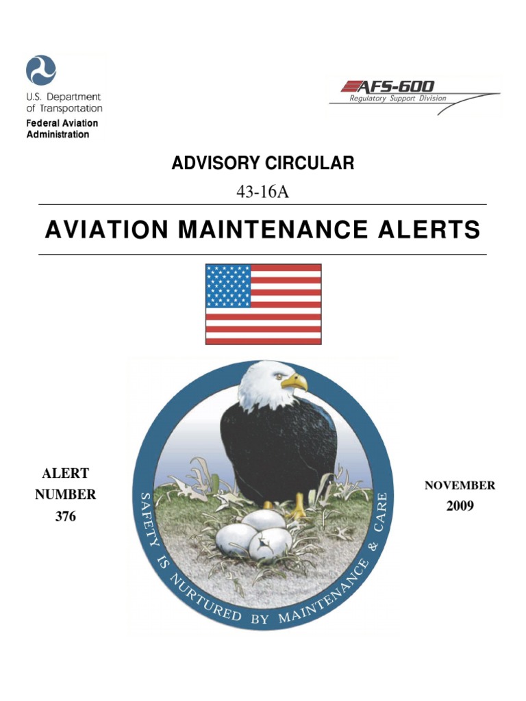 Aviation Maintenance Alerts: Advisory Circular | PDF | Federal Aviation ...