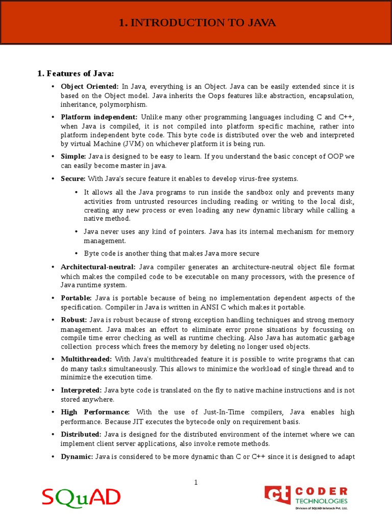 Introduction To Java Pdf Java Virtual Machine Method Computer Programming