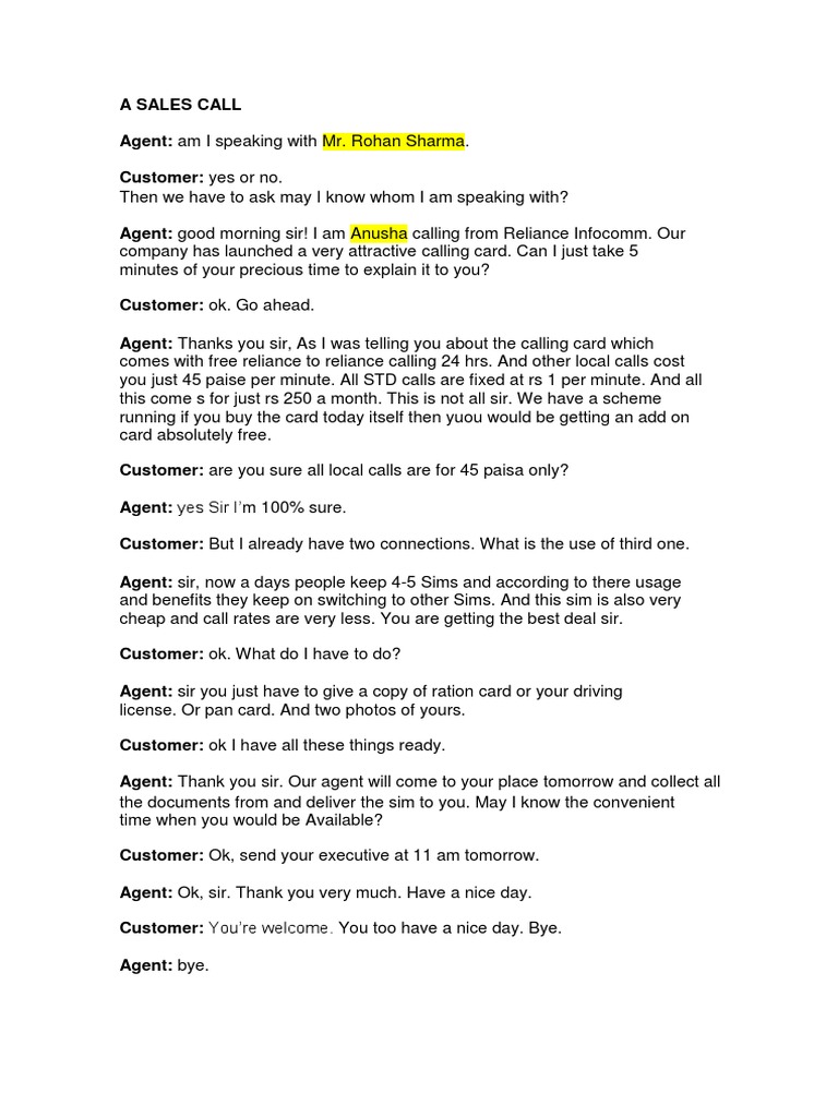 Call Center Script 4 | PDF