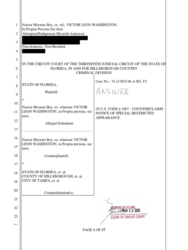 Counterclaim-State of Fl-Out PDF | Download Free PDF | United States ...