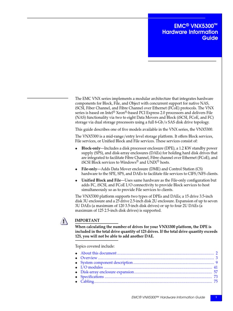 EMC® VNX5300™ Hardware Information Guide | Download Free PDF | Computer Data Storage | Hard Disk ...