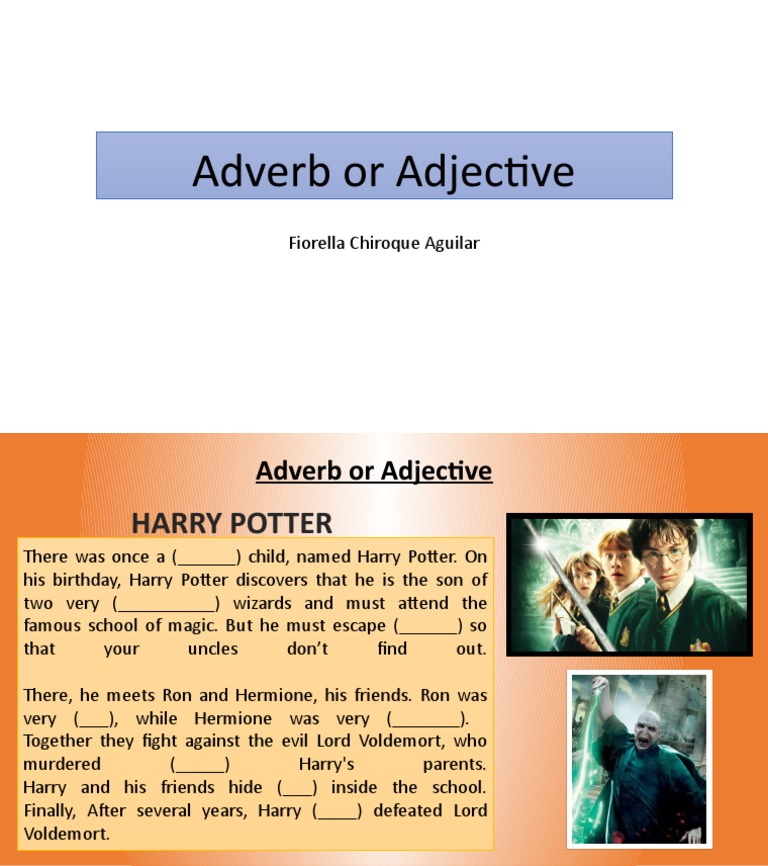 Adverb vs. Adjective in Harry Potter | PDF | General Fiction