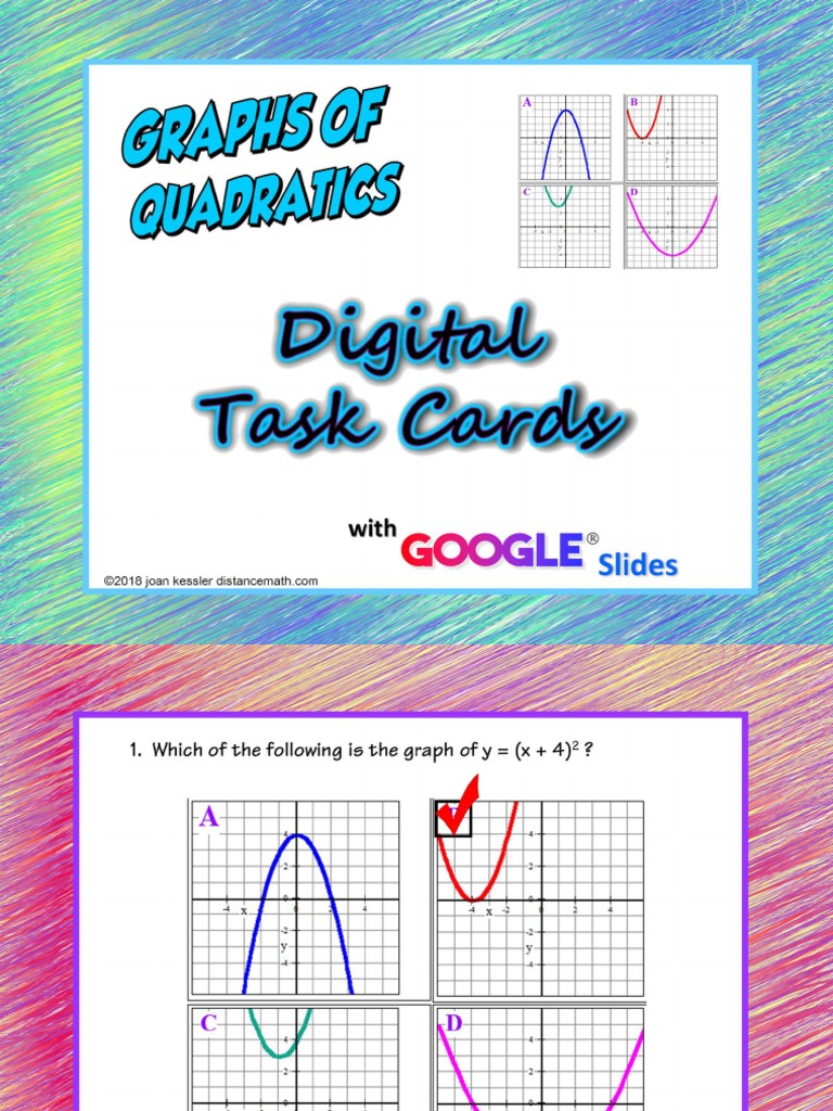 Graphs of Quadratics Digital Task Cards | PDF | Teaching Methods ...