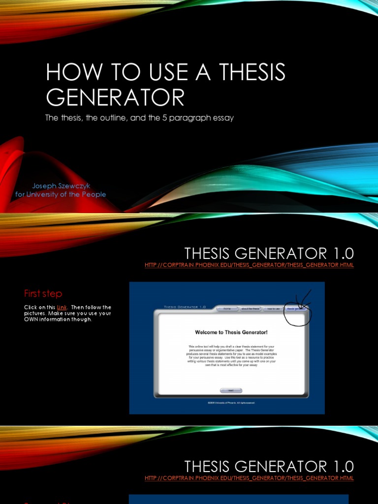 How To Use A Thesis Generator: The Thesis, The Outline, and The 5 ...