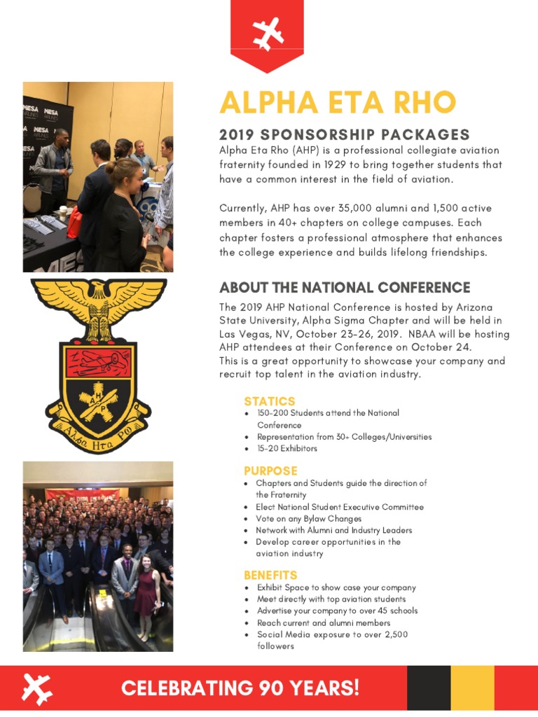 2019 Alpha Eta Rho Sponsorship Guide | PDF | Fraternities And ...