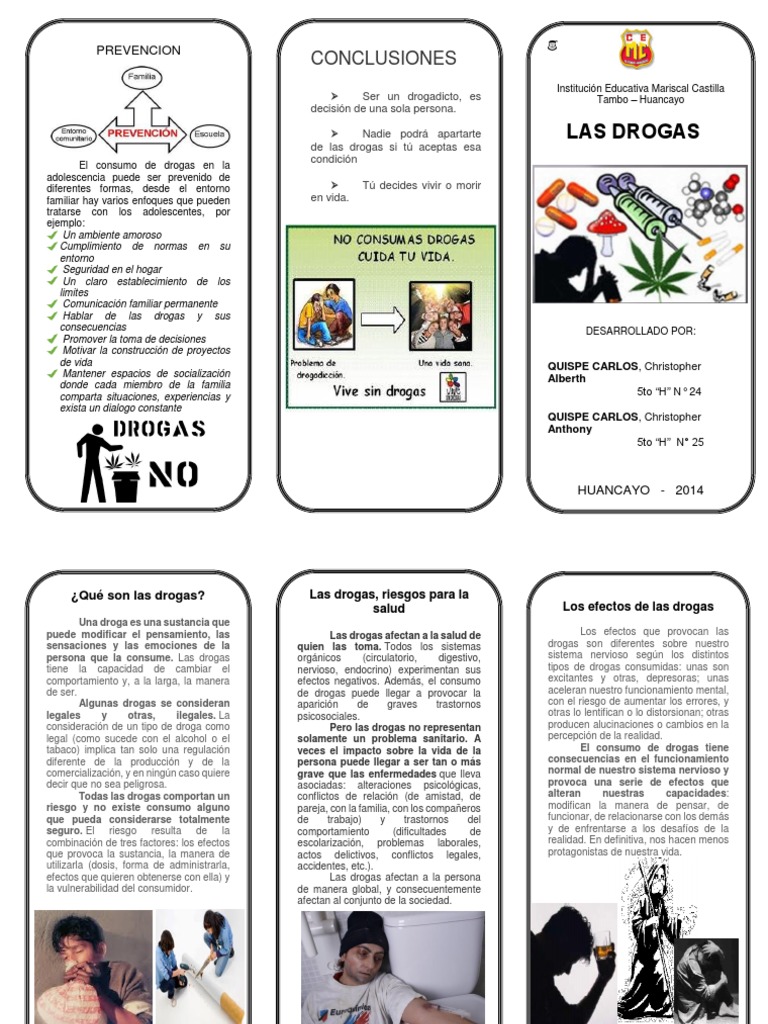 Triptico de Las Drogas | PDF | La dependencia de sustancias | Neurociencia