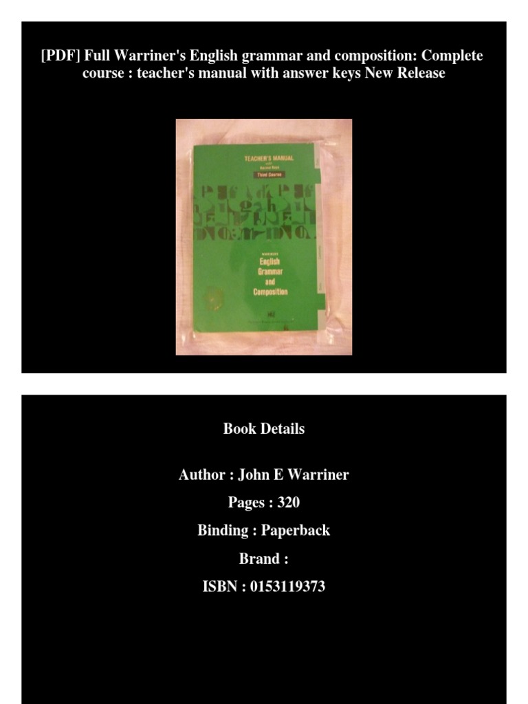 (PDF) Full Warriner's English Grammar and Composition: Complete Course ...