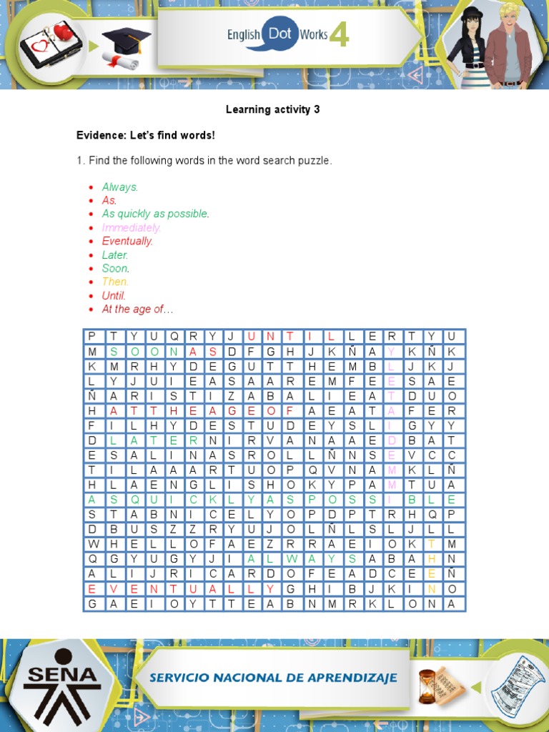 Word Search and Sentence Correction Activity | PDF | Leisure