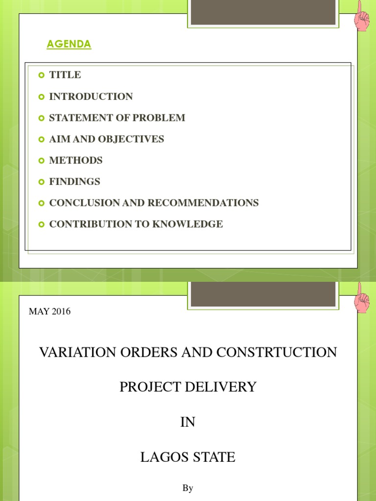Variation Orders PPT Final | PDF | Data Analysis | Research Methods