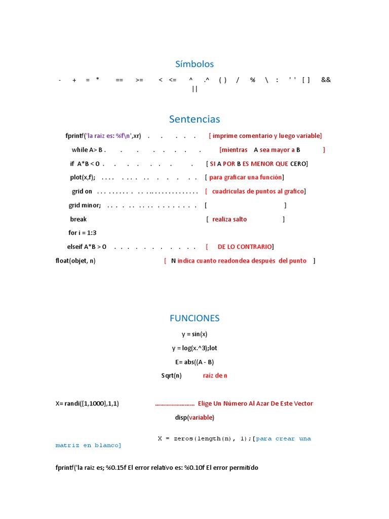 Simbolos de Matlab y Mas | PDF | Programación de computadoras ...