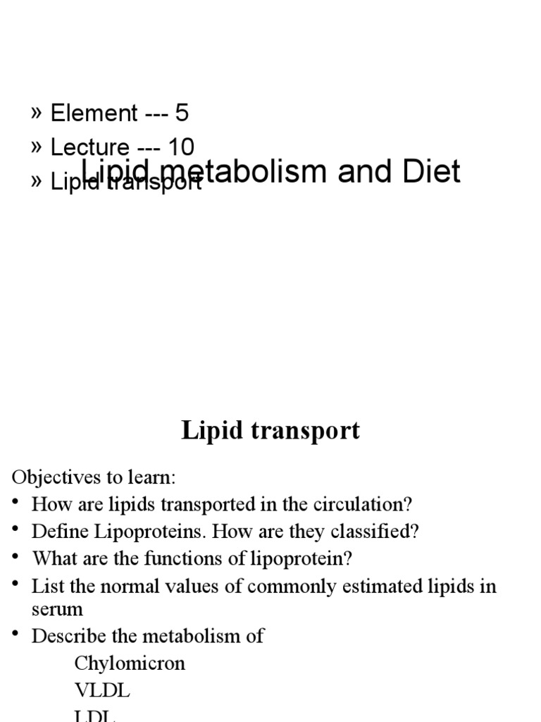 Classification, Functions, and Metabolism of Lipoproteins: A ...