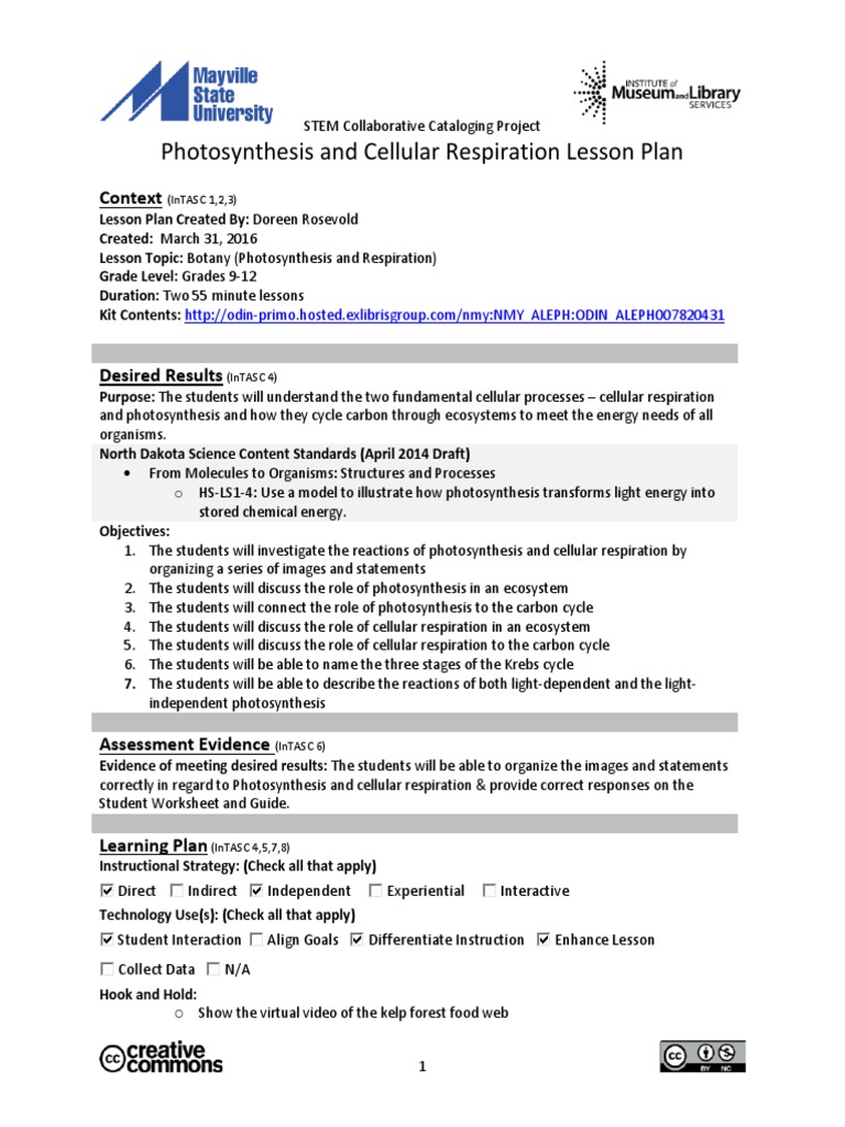 SPARKS PhotosynthesisAndCellularRespriation 032016 | PDF ...