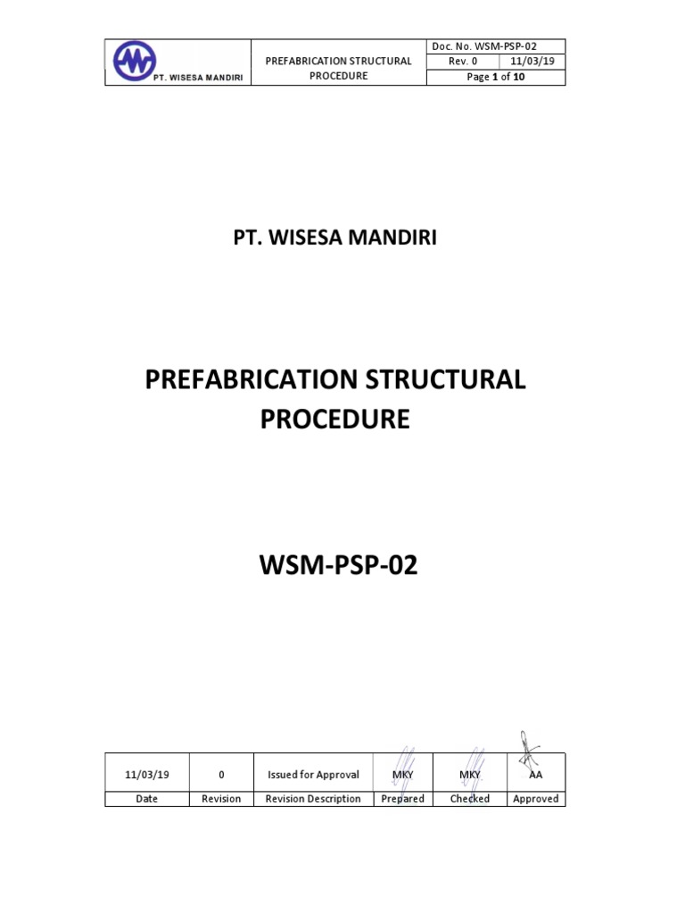 Prefabrication Structural Procedure Pdf Welding Construction