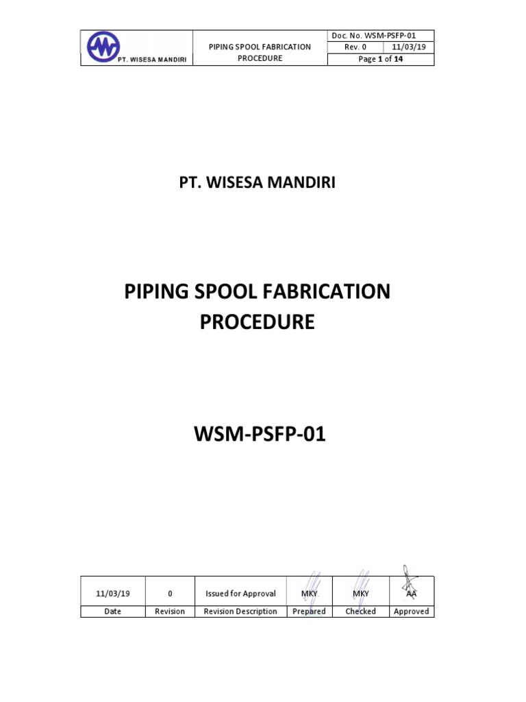 Piping Spool Fabrication Procedure | PDF | Pipe (Fluid Conveyance ...
