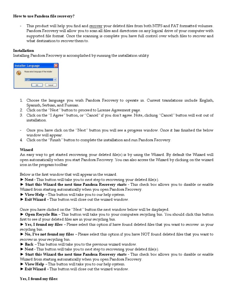Pandora File Recovery | PDF | Computer File | Computer Data Storage