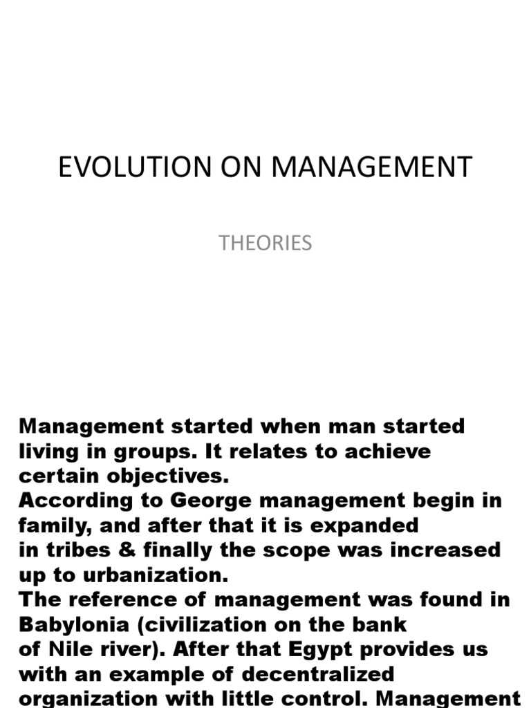 Evolution of Management Theories | PDF | Science | Teaching Mathematics