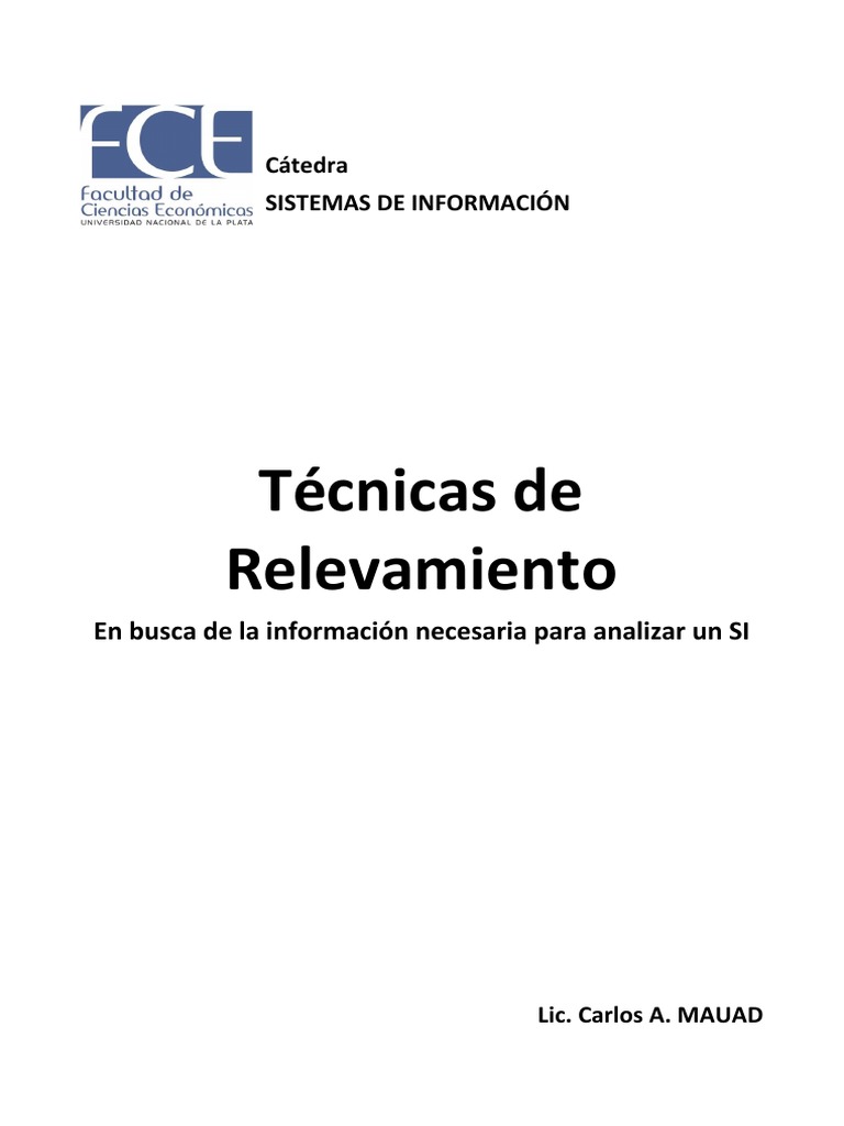 Tecnicas de Relevamiento | PDF | Cuestionario | Información