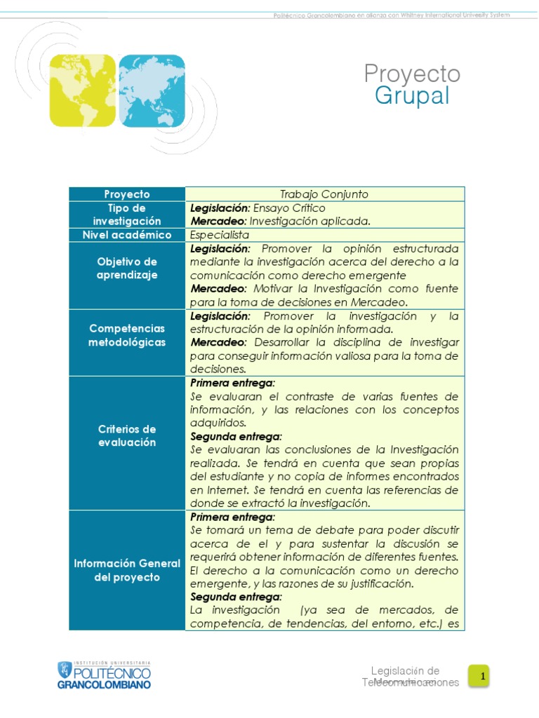Guia de Proyecto - U1 | PDF | Ensayos | Marketing