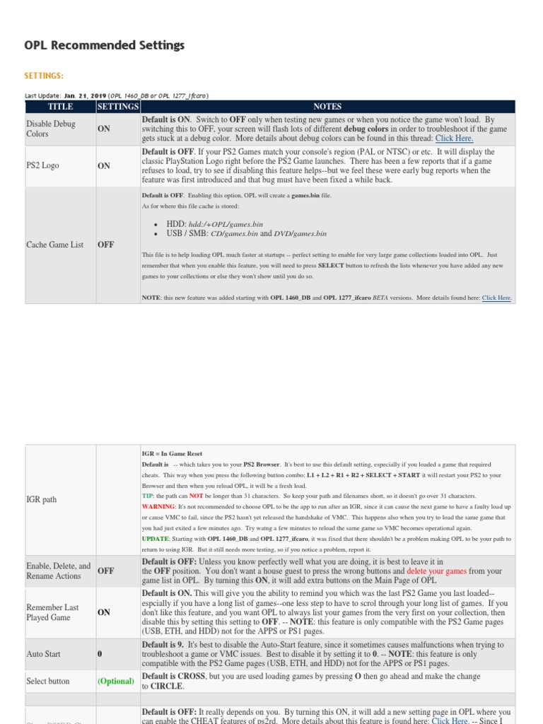 Recommended OPL Settings for an Organized and Trouble-Free Gaming ...