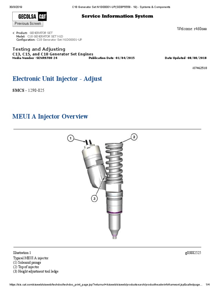 Electronic Unit Injector - Adjust: Testing and Adjusting | PDF | Fuel ...